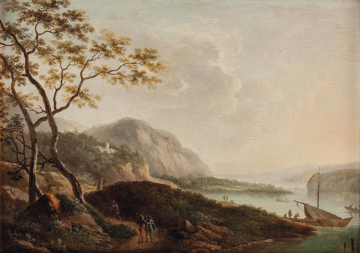 Southern Lake Landscape with Staffage